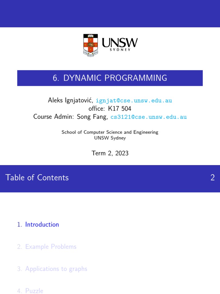 6 DP | PDF | Dynamic Programming | Time Complexity