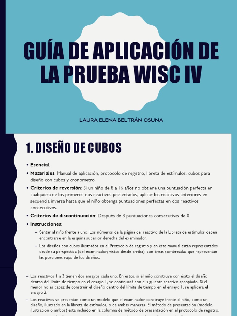 Guía de Aplicación de La Prueba Wisc Iv | PDF | Crecimiento personal y ...