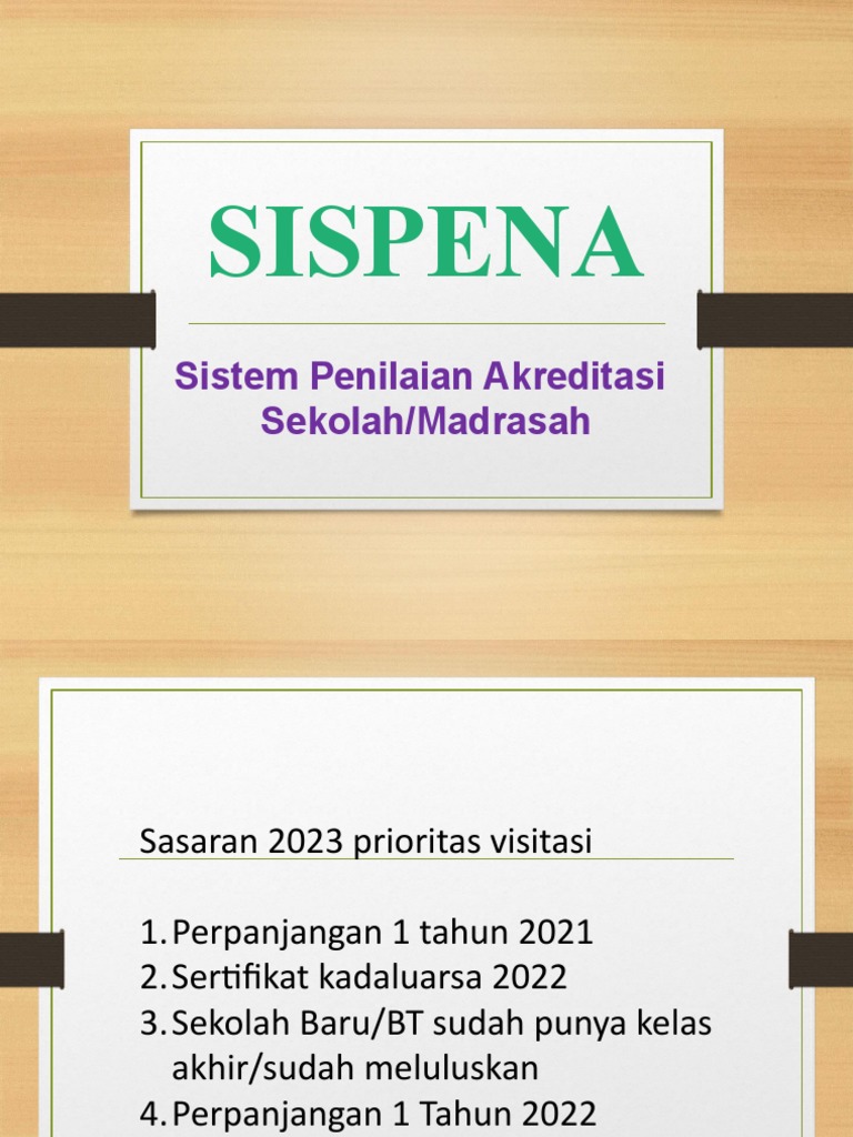 SISPENA Akreditasi Sekolah | PDF | Karier & Perkembangan
