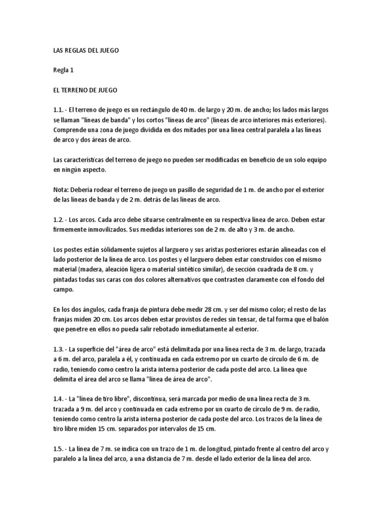 Las Reglas de Handball (1-9) | PDF | Árbitro | Deportes