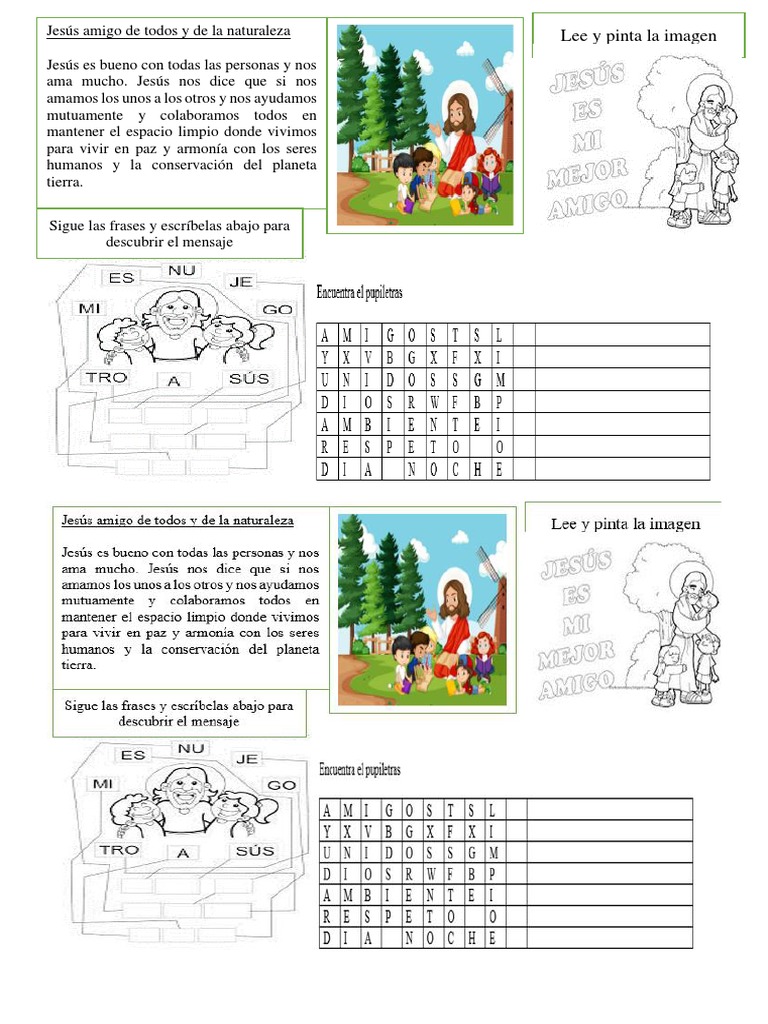 FICHA JESUS AMIGO DE TODOS (3) | PDF
