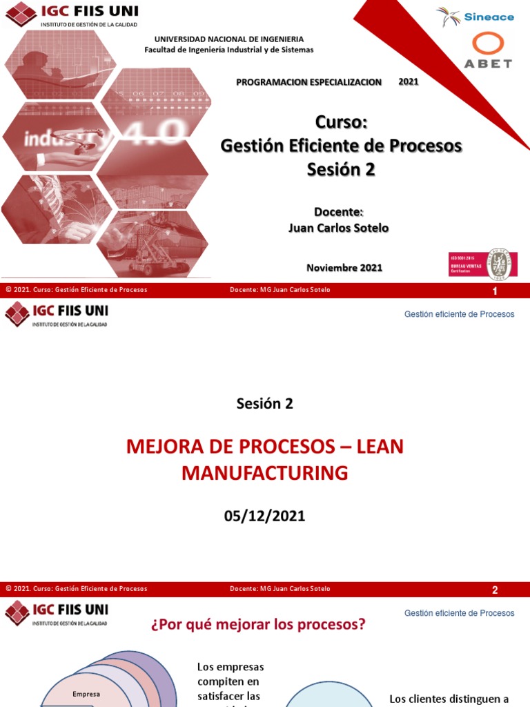 Gestión Eficiente de Procesos | PDF | Lean Manufacturing | Producción y ...