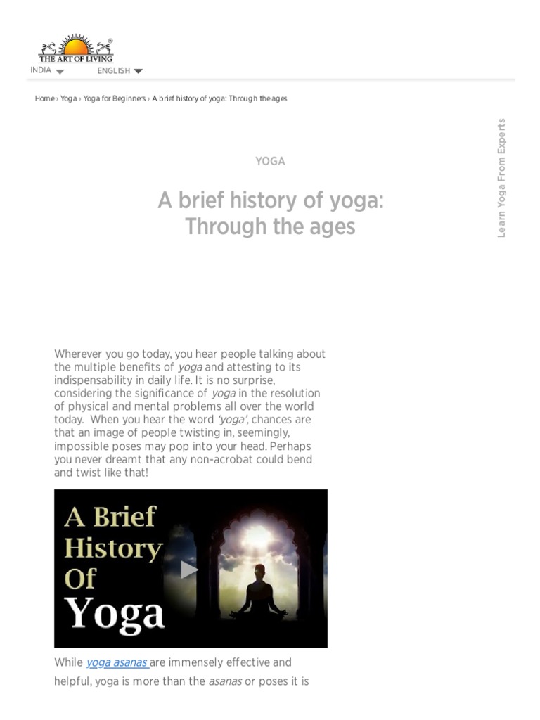 History of Yoga Through the Ages | PDF | Hatha Yoga | Rāja Yoga