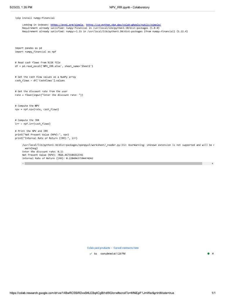 NPV - IRR Yash MBA21F48 | PDF