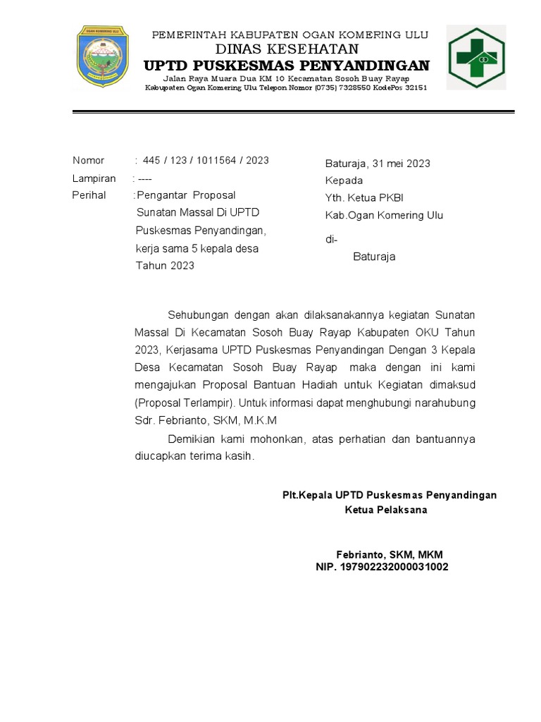 Proposal Sunatan Massal 3 Desa | PDF