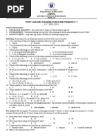 Diagnostic Test Grade 7 Math | PDF | Mathematics | Mathematical Concepts