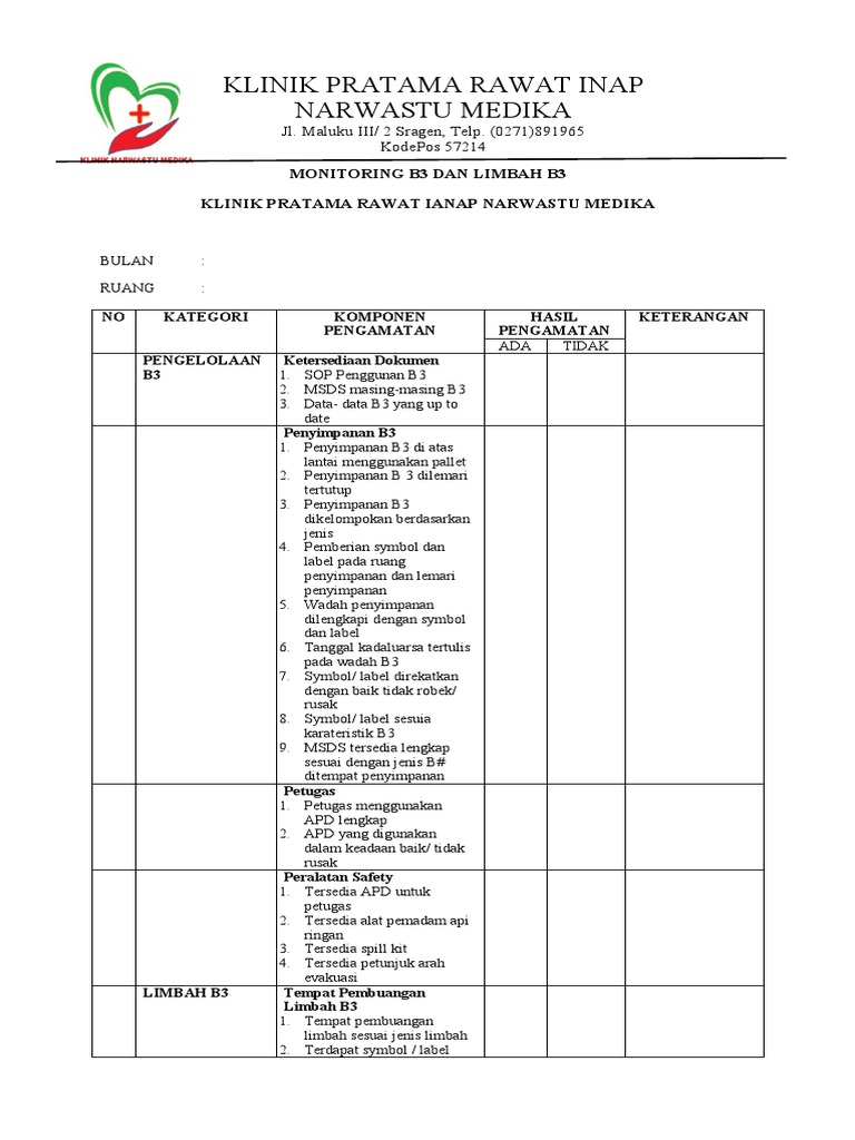 Observasi Monitoring B3 Dan Limbah B3 | PDF