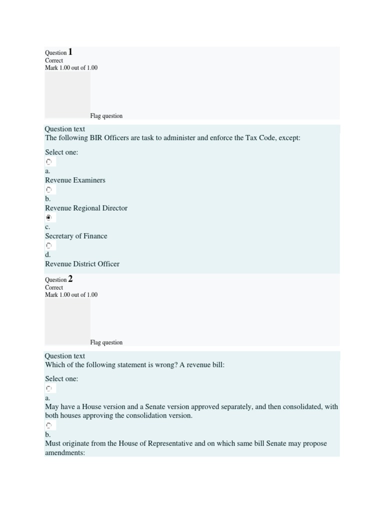 Income Tax Prelim Exam Questions | PDF | Taxes | Internal Revenue Service