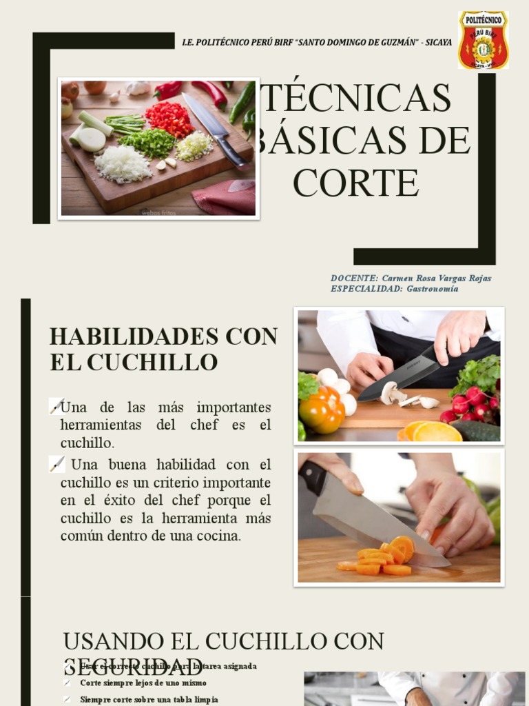 TÉCNICAS BÁSICAS DE CORTE -4B | PDF | Cuchillo | Carne