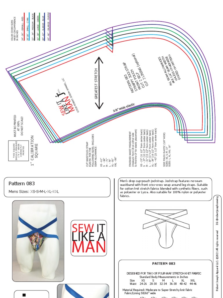 083 Strappy Jockstrap | PDF | Textiles | Yarn