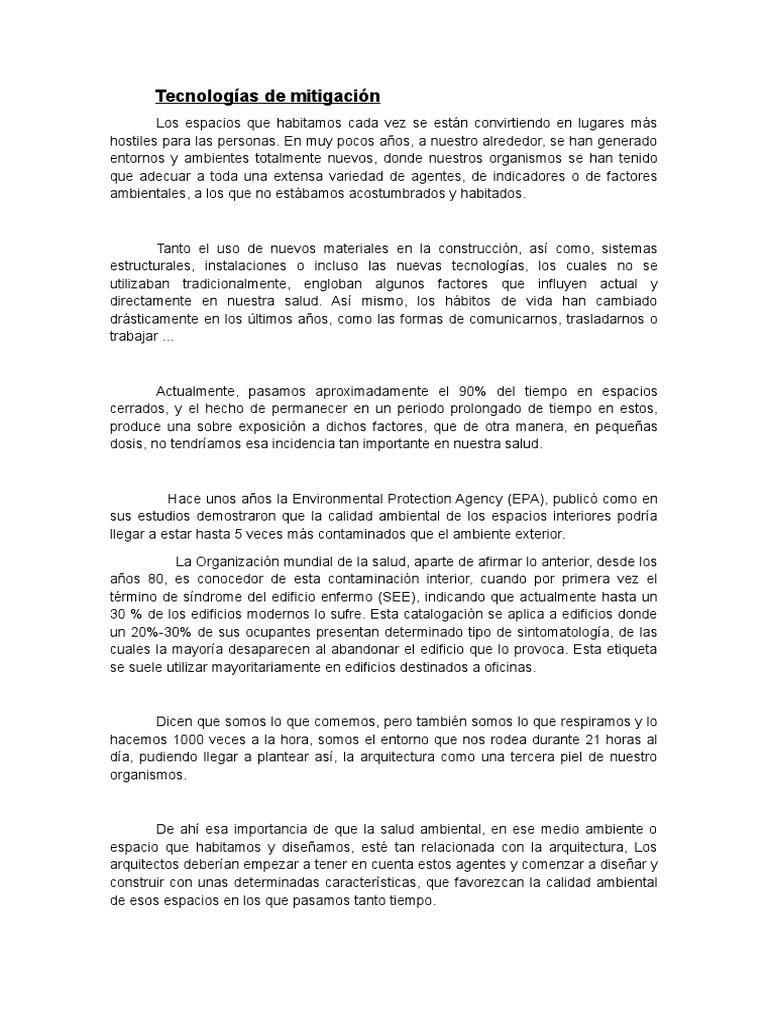 Tecnologias de Mitigacion | PDF | Edificio verde | Entorno natural