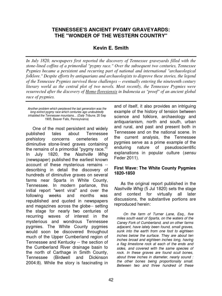 Tennessees Ancient Pygmy Graveyards The | PDF | Burial | Cemetery