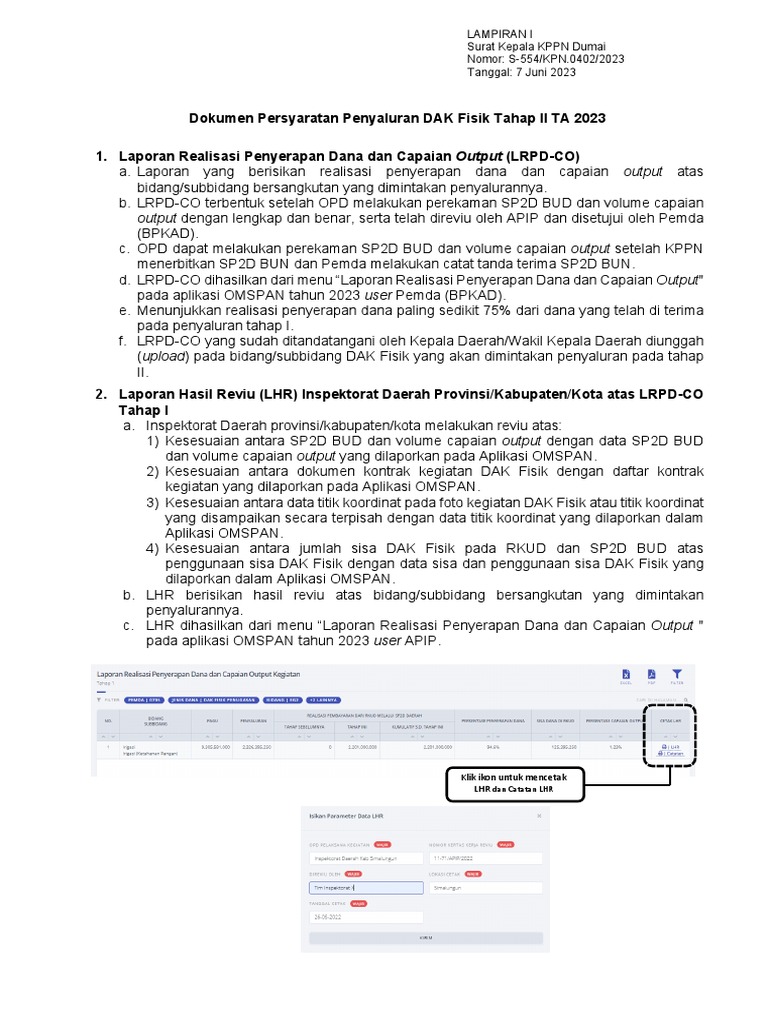 Persyaratan Penyaluran DAK Fisik 2023 | PDF