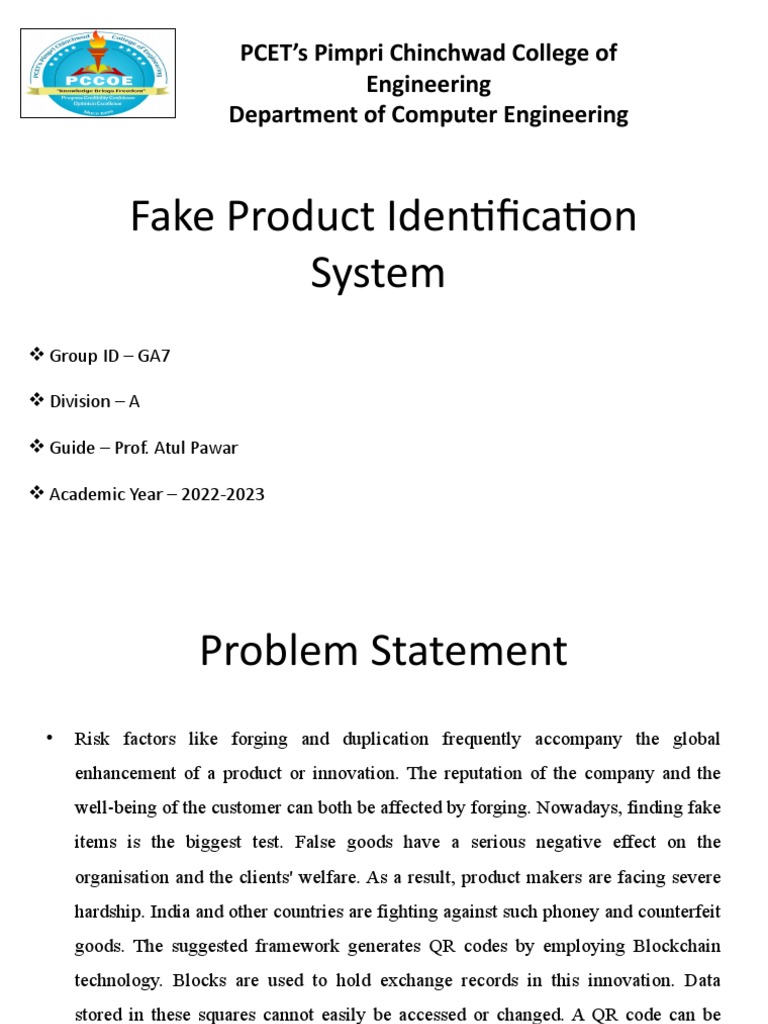 Fake Product Identification | PDF | Cryptocurrency | Counterfeit