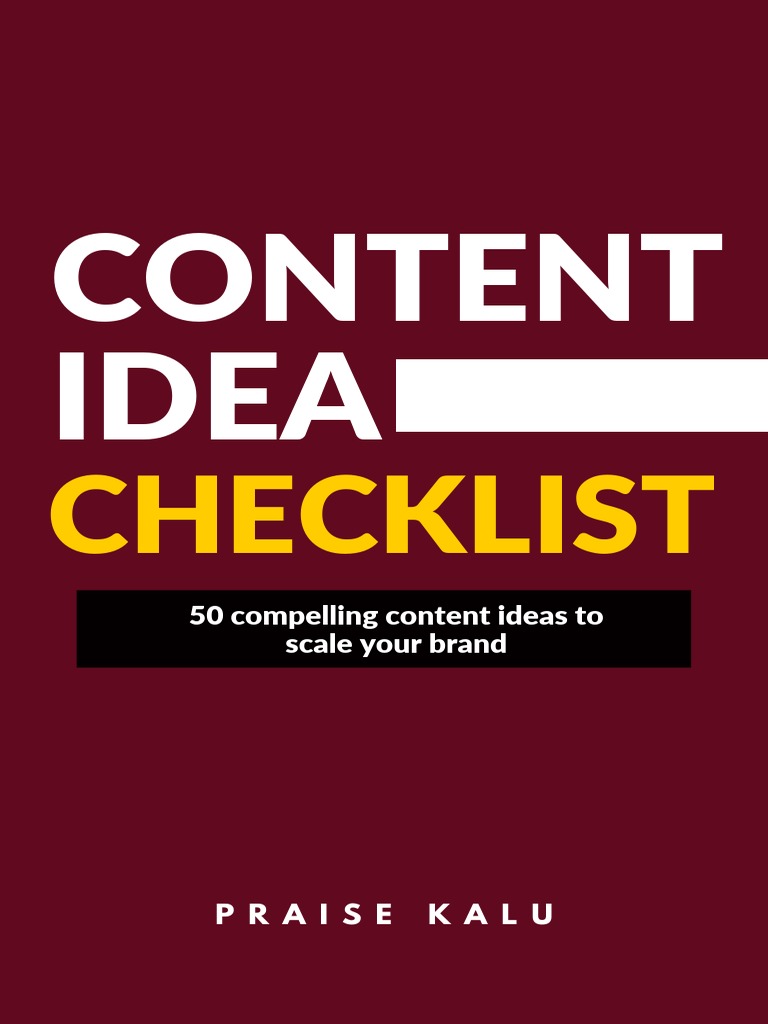CONTENT IDEA CHECKLIST | PDF | Brand | Communication