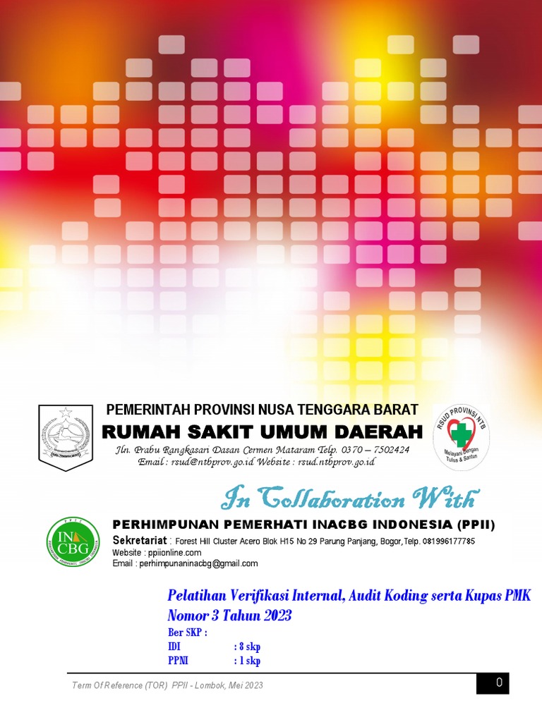 TOR Lombok Mei 2023 - IDI | PDF