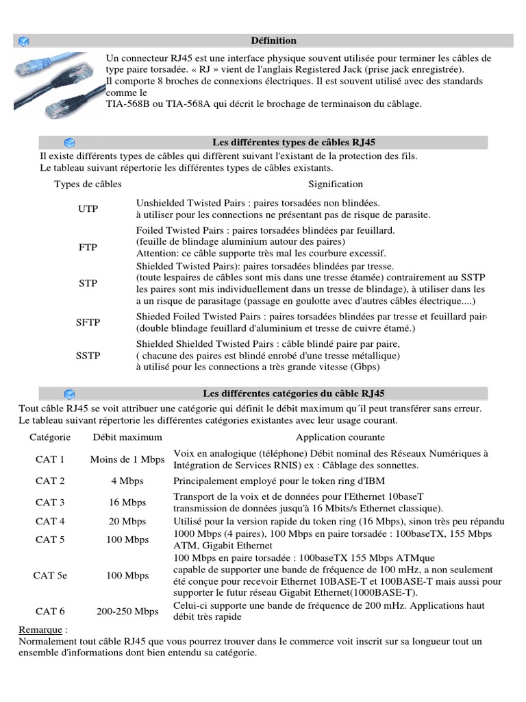 Câblage Réseaux Et Schéma | PDF | Électronique | Informatique