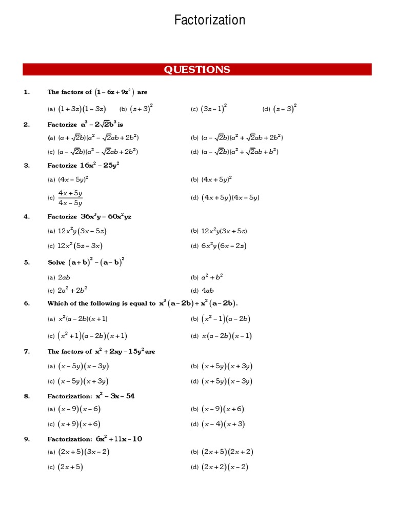 Factorisation | PDF