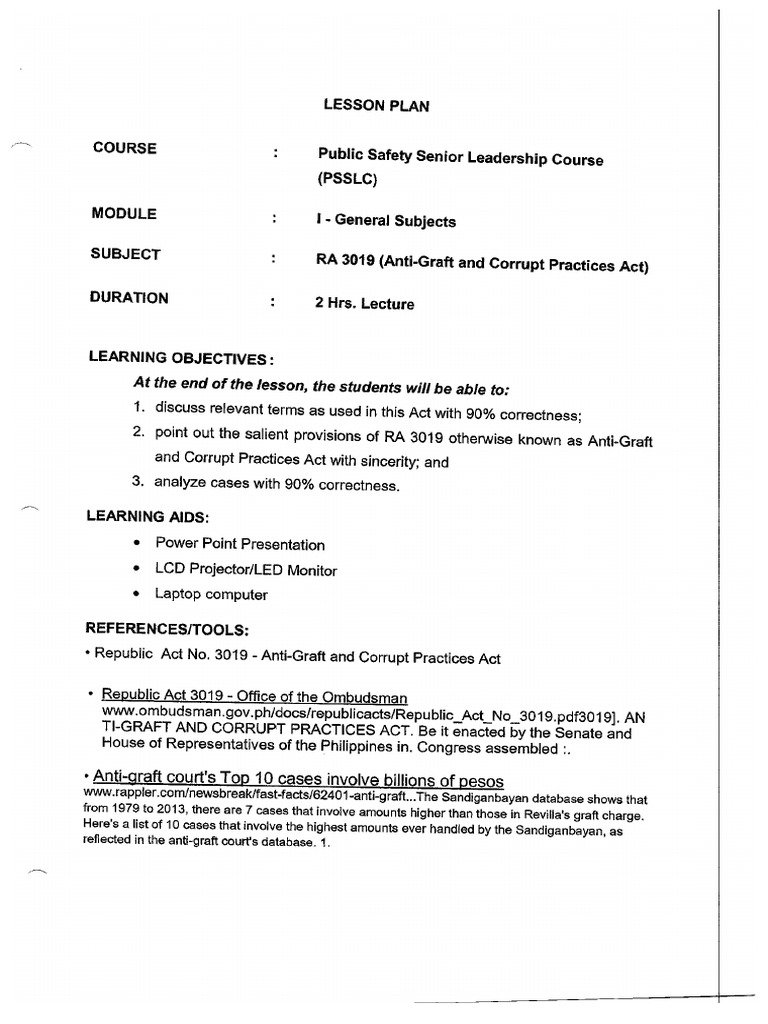 RA 3019 Anti Graft and Corrupt Practices Act | PDF
