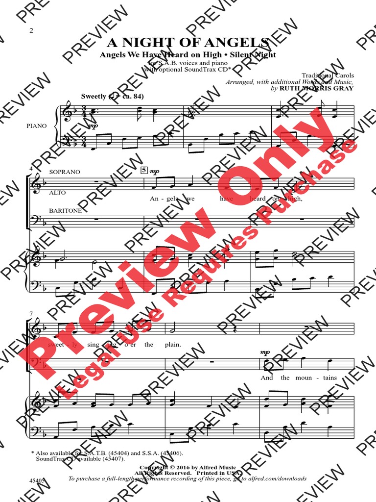 A Night of Angels - SAB | PDF | Vocal Music