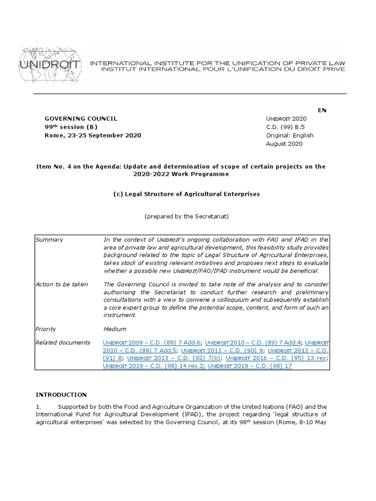 G Legal Structure For Agriculture Enterprise | PDF | Cooperative ...