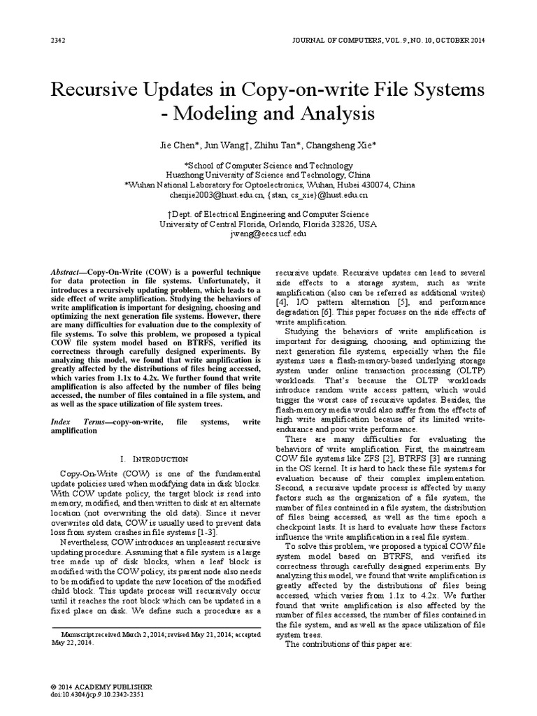 Recursive Update in Copy-On-Write Filesystem | PDF | File System ...