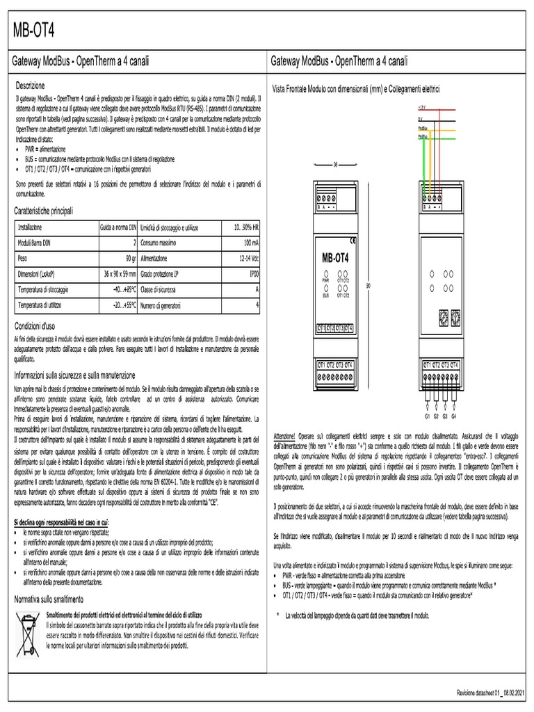 MB-OT4 Datasheet | PDF