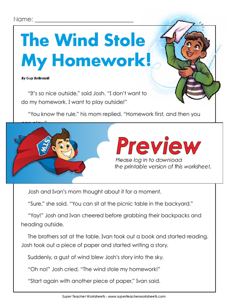 3rd The Wind Stole My Homework | PDF