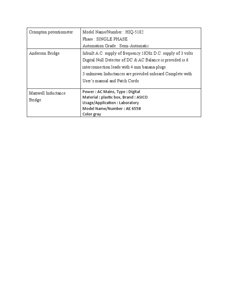 Crompton HIQ-5102 Potentiometer Specs | PDF | Science & Mathematics ...