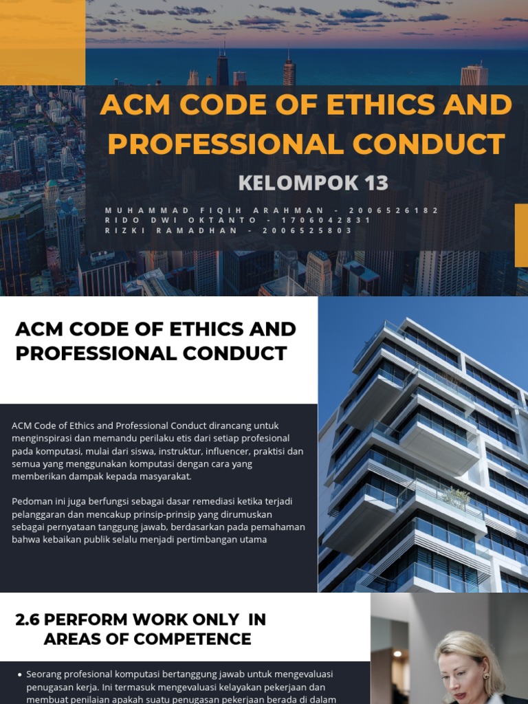 ACM Code of Ethics and Professional Conduct | PDF