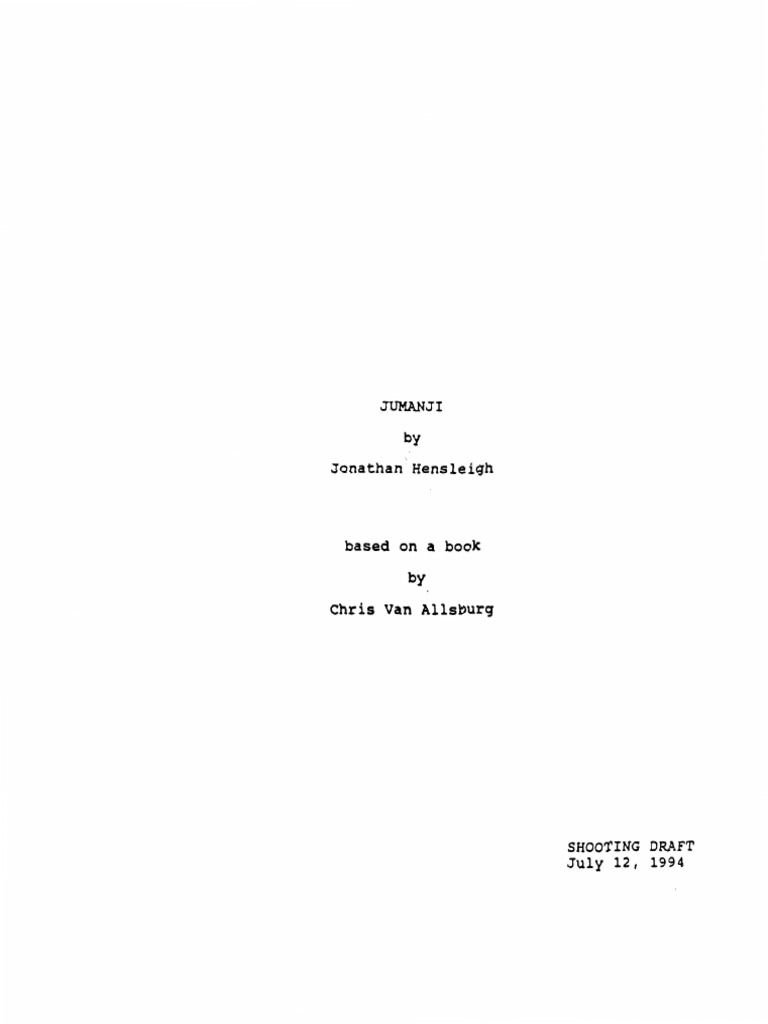 Jumanji Script | PDF