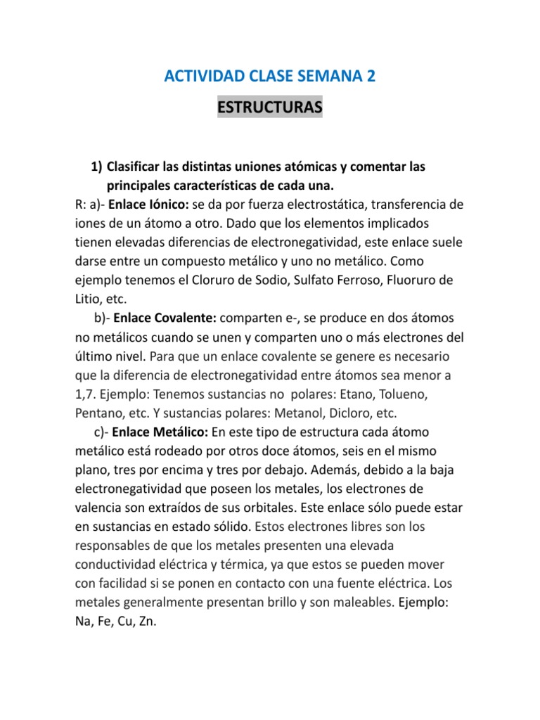 Uniones Atómicas y Estructuras Cristalinas | PDF | Estructura ...