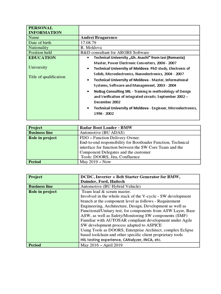 Experience and Projects Andrei Bragarenco | PDF | Wi Fi | Logic Synthesis