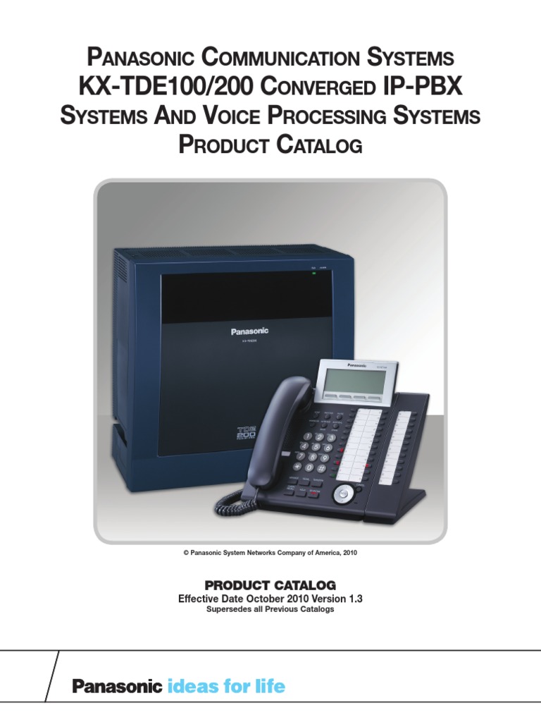 Panasonic KX TDE100 200 Product Catalog | PDF | Telephone | Voicemail