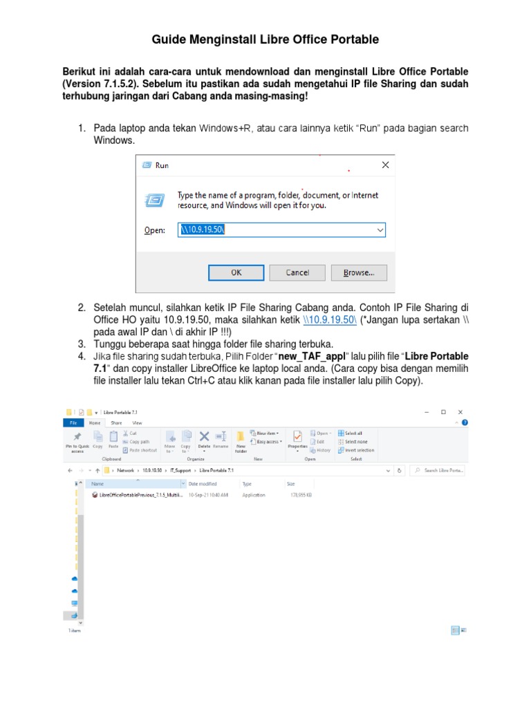 Guide Menginstall Libre Office Portable | PDF