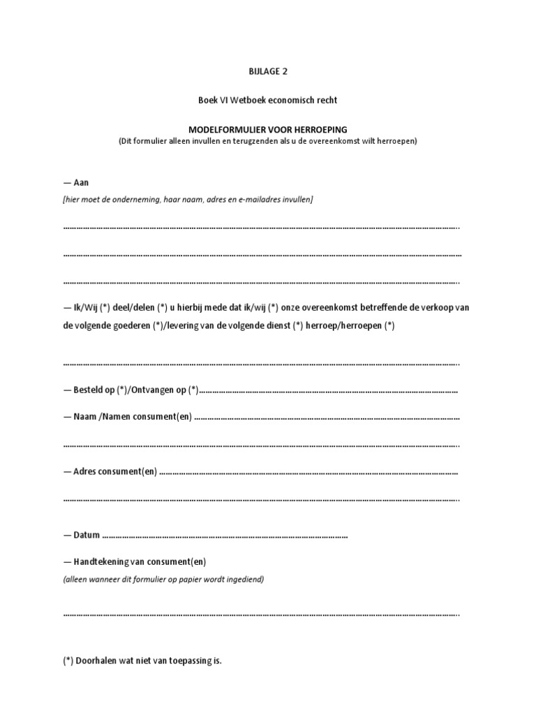 Formulier-herroeping | PDF