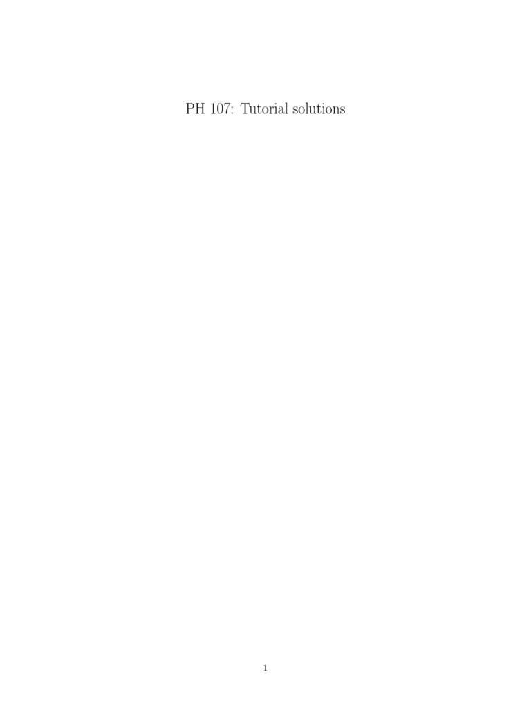 PH107 Tut Solutions | PDF | Electronvolt | Photoelectric Effect