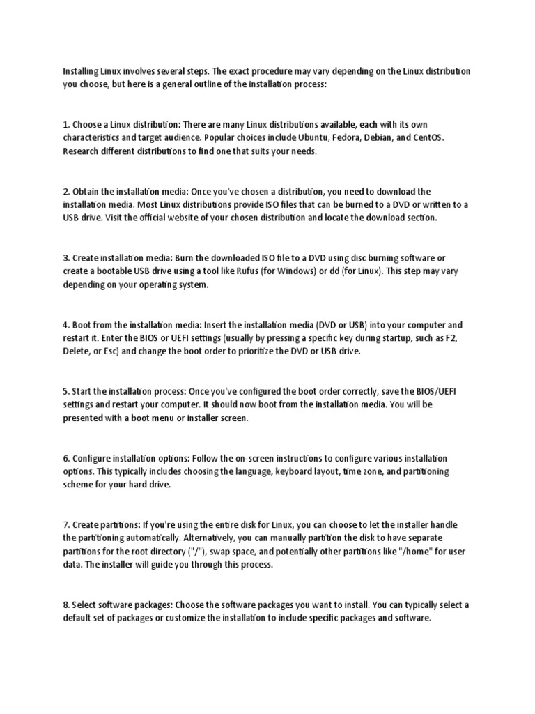 Installing Linux Involves Several Steps | PDF | Installation (Computer Programs) | Php