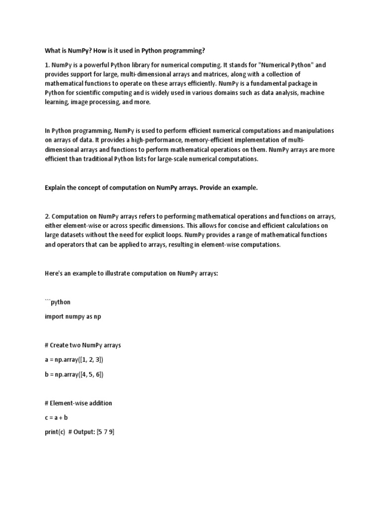 Mod 3 Numpy Ds Pdf Computer Programming Computing 7020