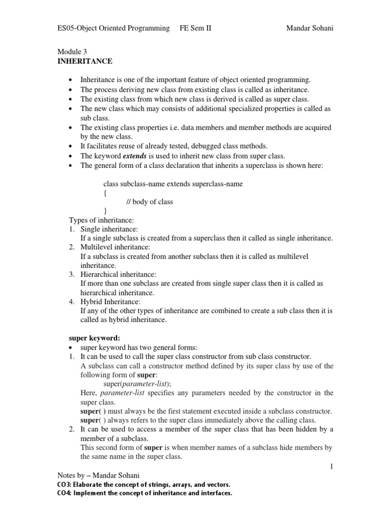 Module3 Inheritance Download Free Pdf Inheritance Object Oriented Programming Class 8452