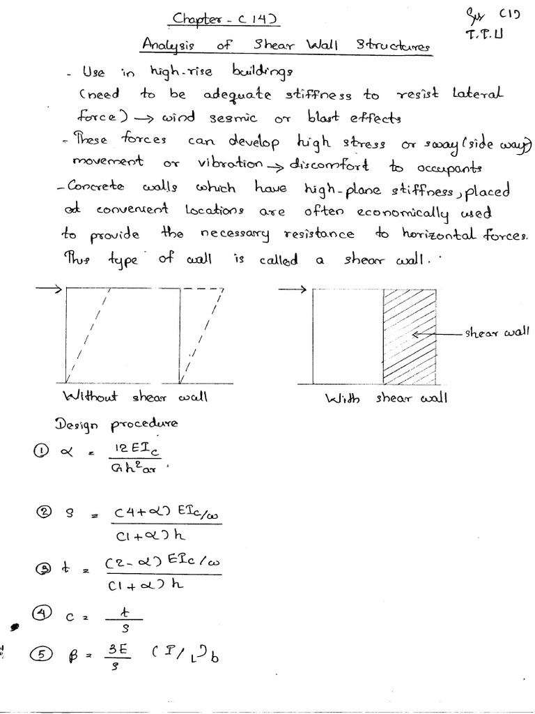 Ch-14 Analysis of Shear Wall Structure PDF | PDF