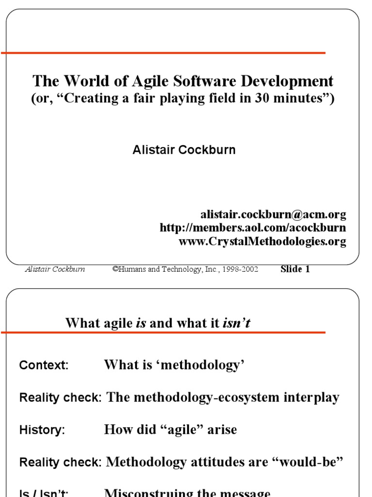 1_Alistair Cockburn_The World of Agile Methods | Agile Software ...