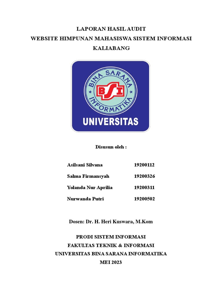 Audit Website Himsi Kaliabang | PDF | Pengelolaan Keuangan & Uang