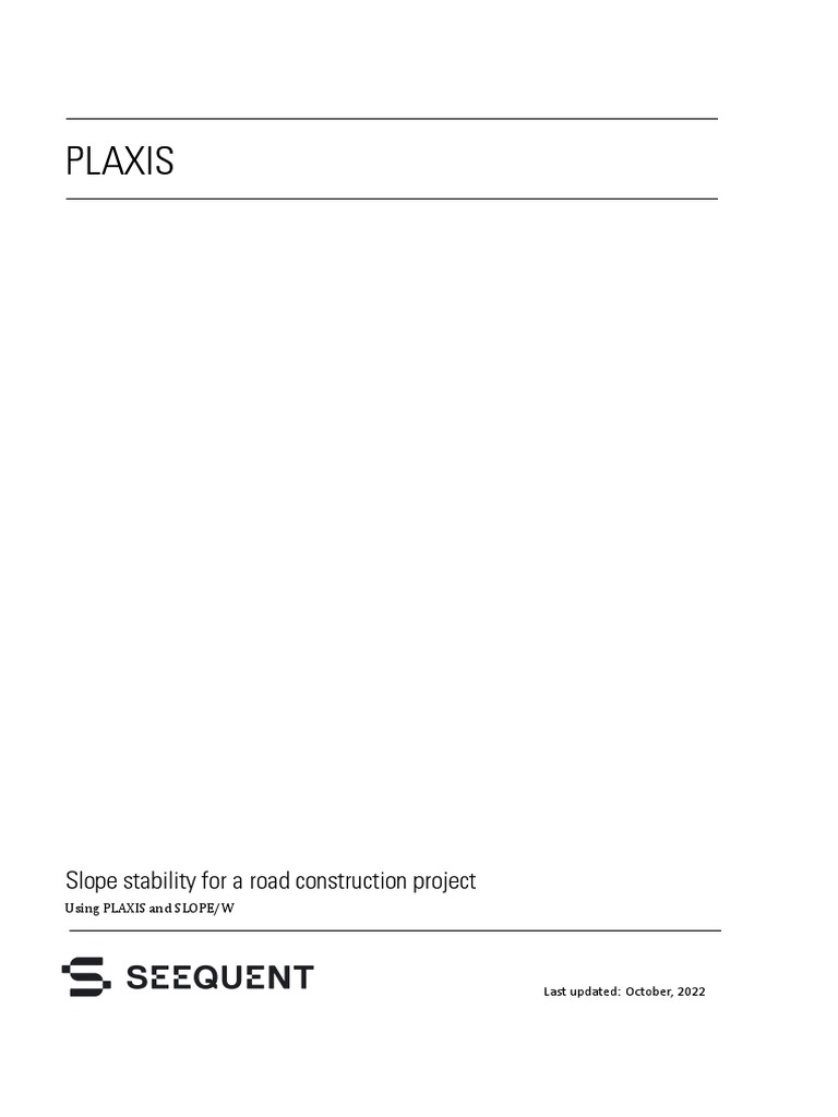 Plaxis Slope Stability - Stability of A Road Along A Hill Side Using ...