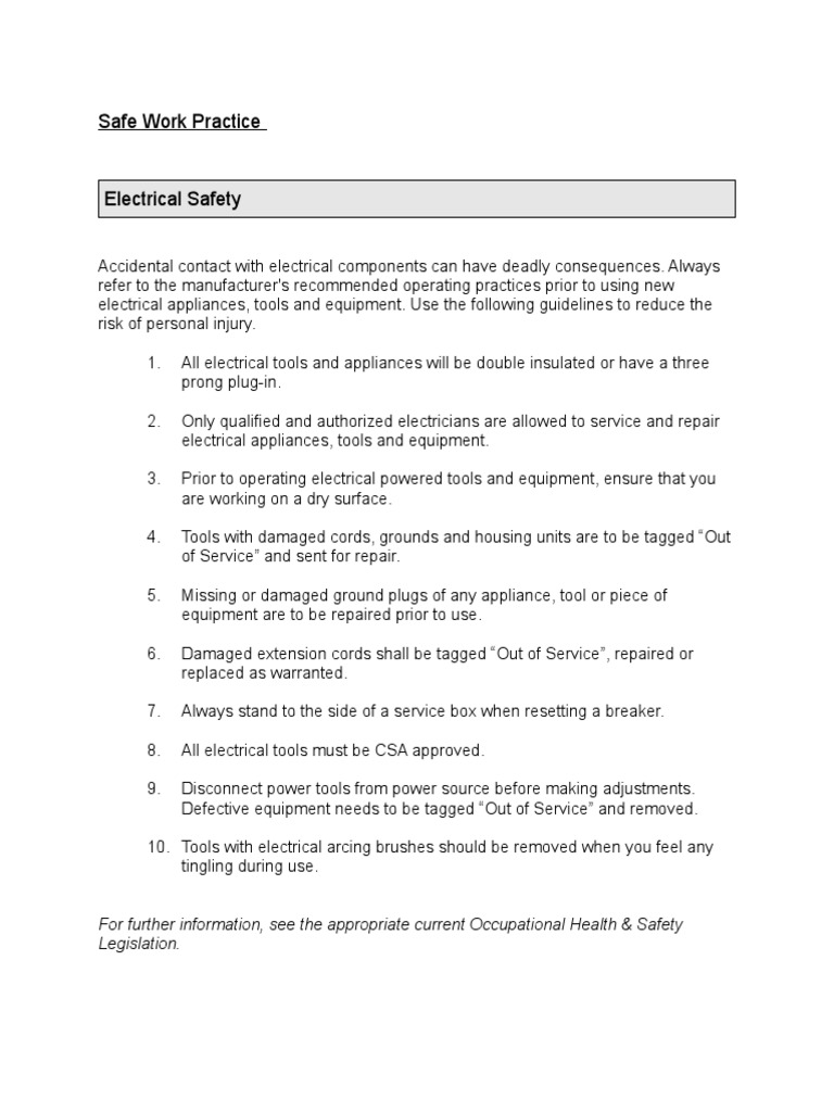 Electrical Safety | PDF