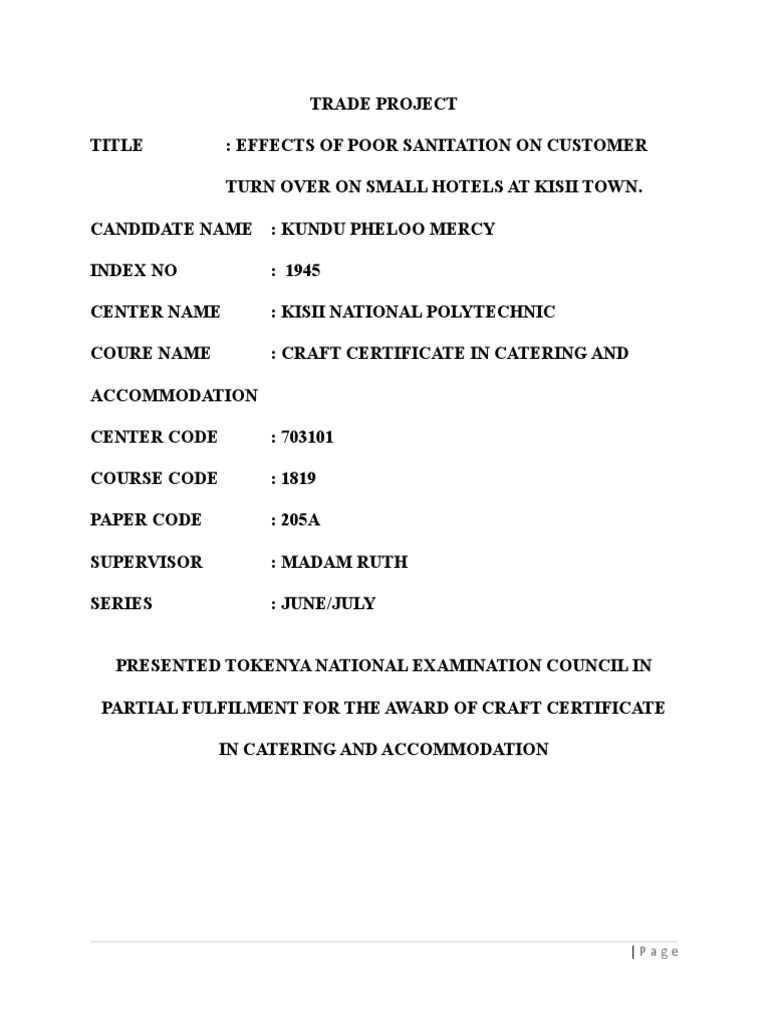 Trade Project | PDF | Wash | Sanitation