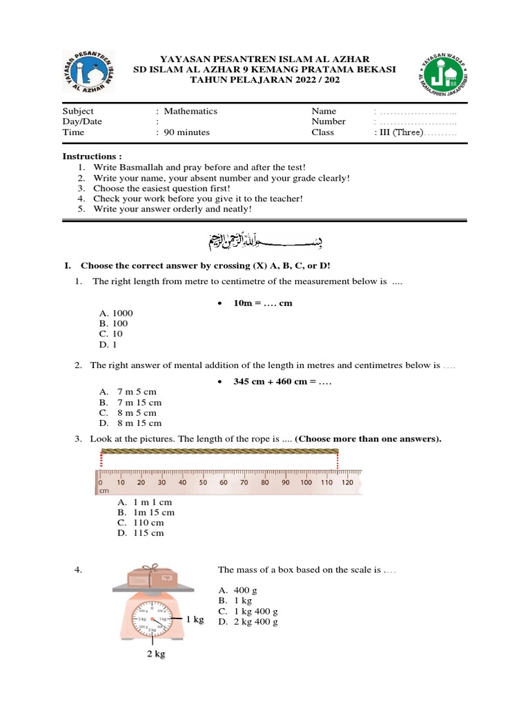 Pengayaan PAT Math Grade 3 OK | PDF | Geometry