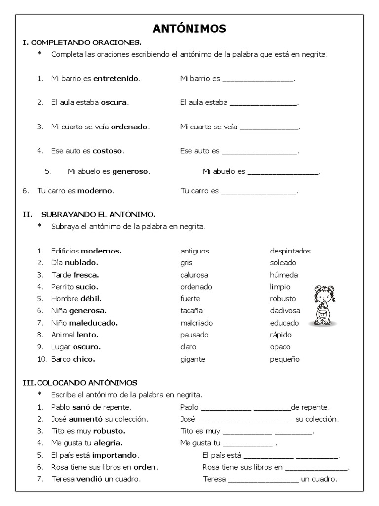 ANTÓNIMOS | PDF