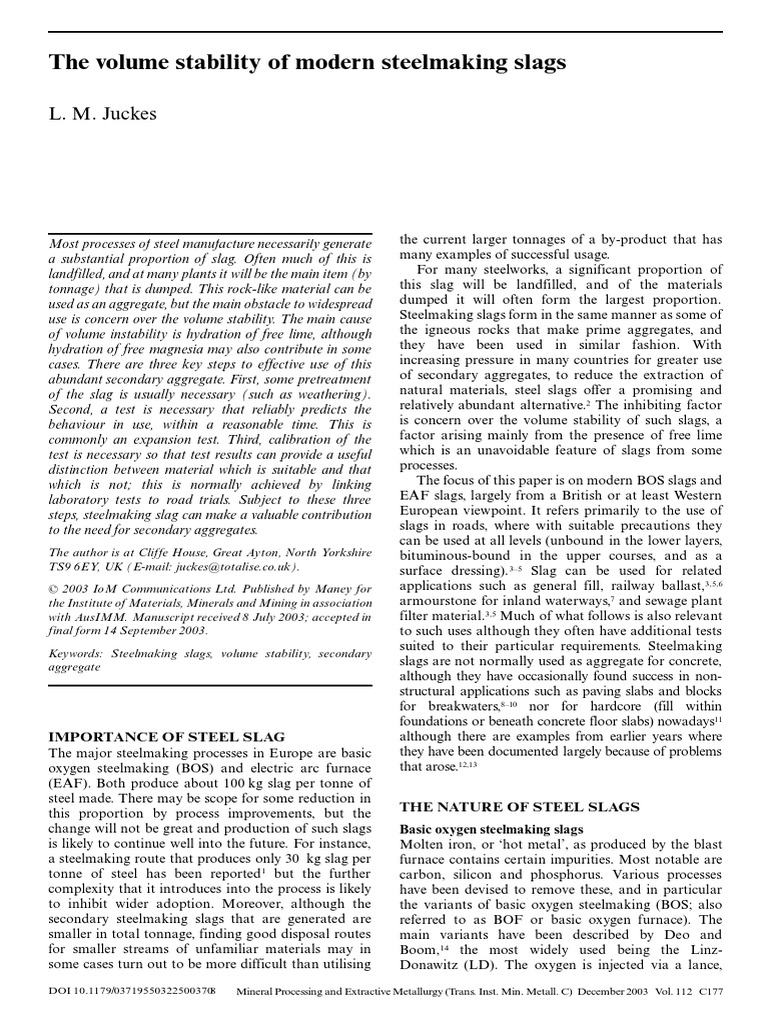 Juckes 2003 | Download Free PDF | Steelmaking | Steel