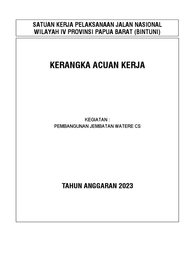 Fix 3. KAK Pembangunan Jembatan Watere Cs | PDF